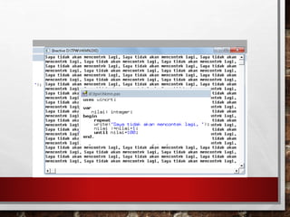 Looping (Perulangan) on Turbo Pascal | PPT