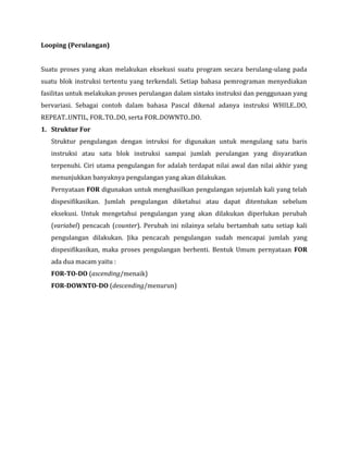Looping Algoritma | PDF