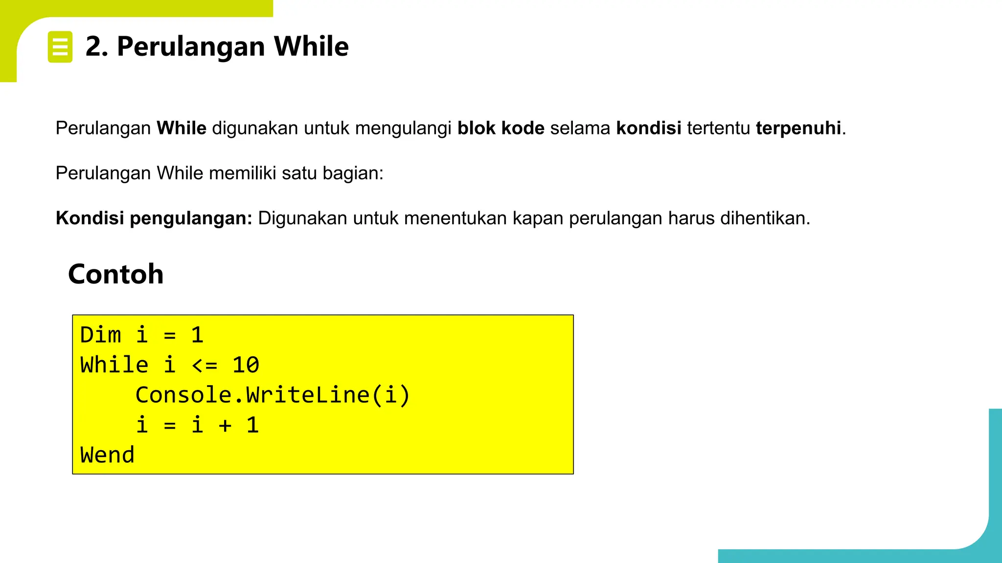 Looping perulangan pemograman dasar.pptx