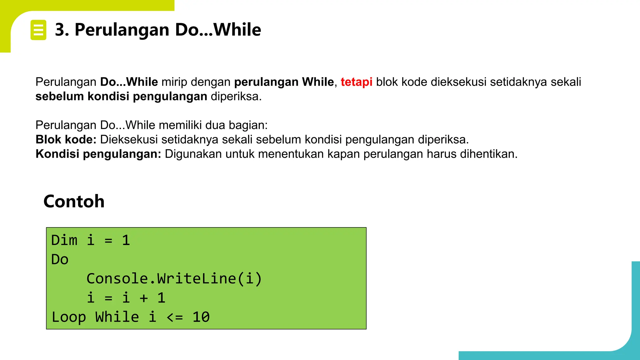 Looping perulangan pemograman dasar.pptx