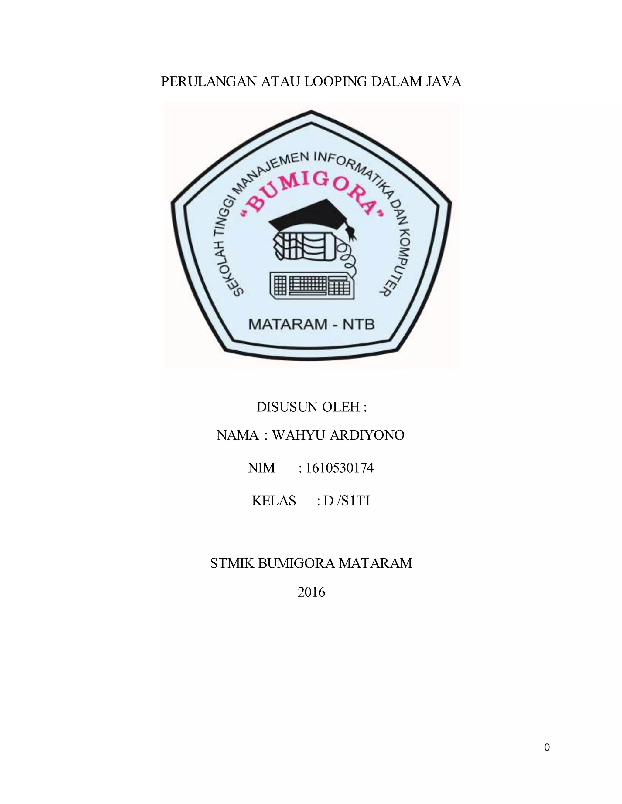 Perulangan atau looping dalam java | PDF