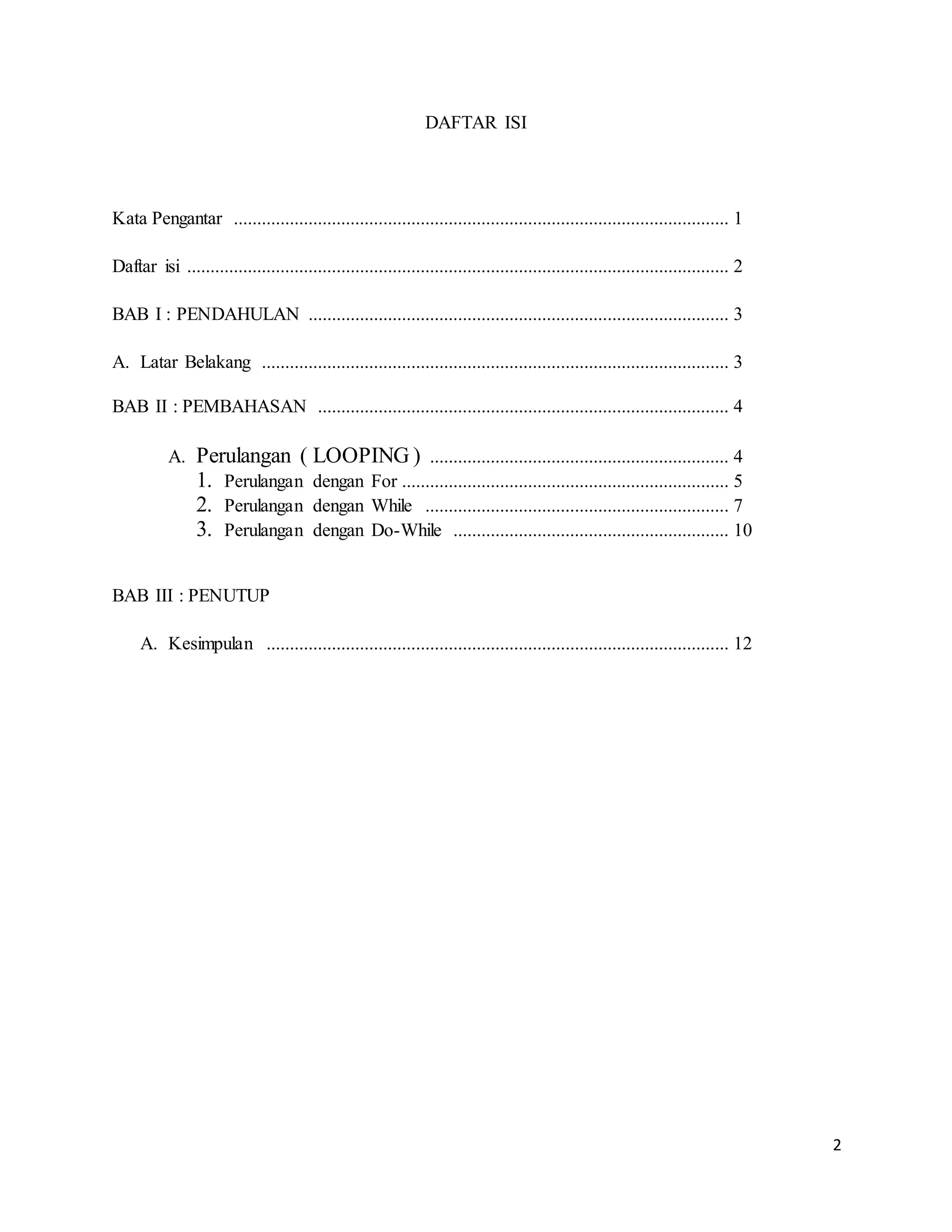 Perulangan atau looping dalam java | PDF