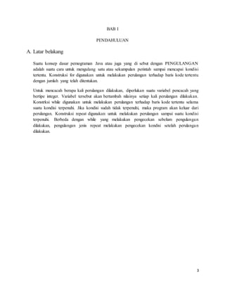 Perulangan atau looping dalam java | PDF