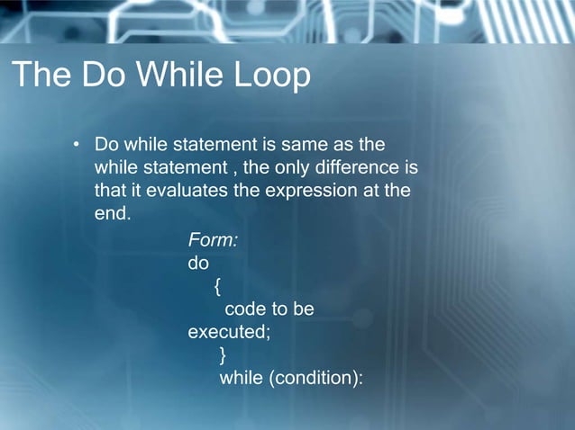 Looping and switch cases | PPT