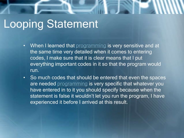 Looping and switch cases | PPT