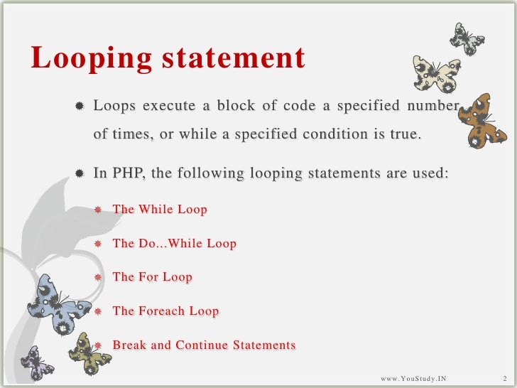 Looping statement
