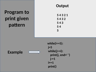 loopin gstatement in python using .pptx | Programming Languages | Computing