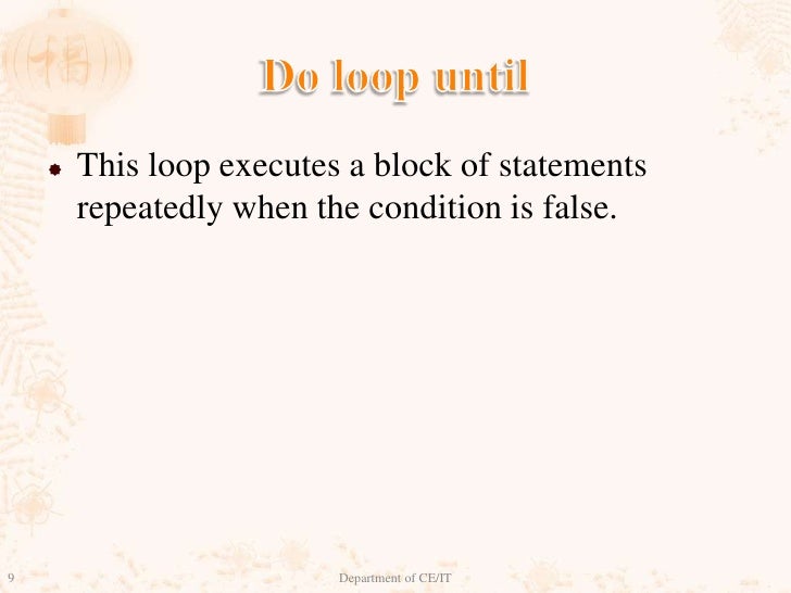 Looping Statement In
