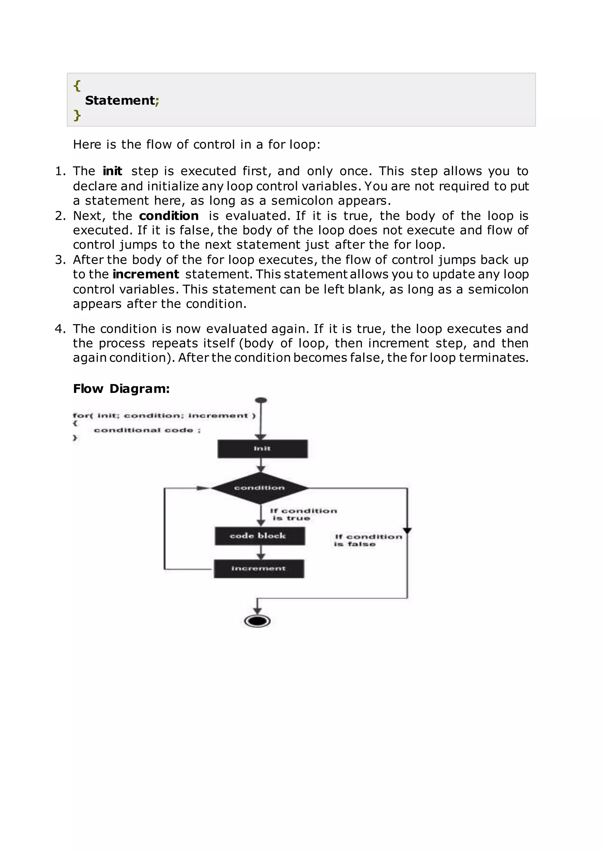 Looping statements | DOCX