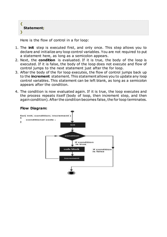 Looping statements | DOCX