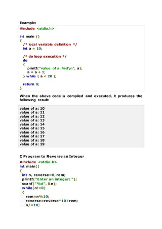 Looping statements | DOCX