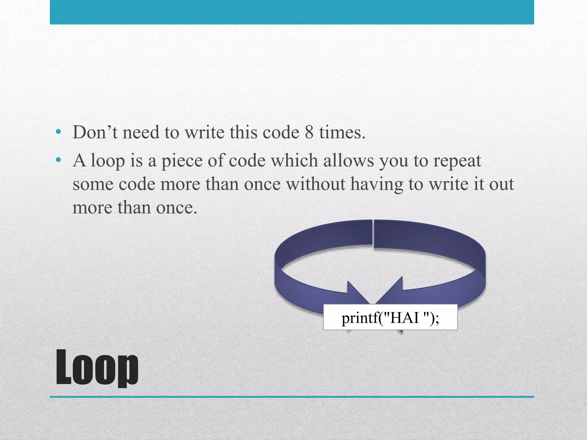 Looping statements in C | PPTX