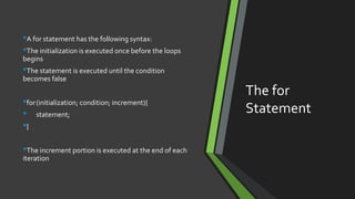 Looping statements | PPT