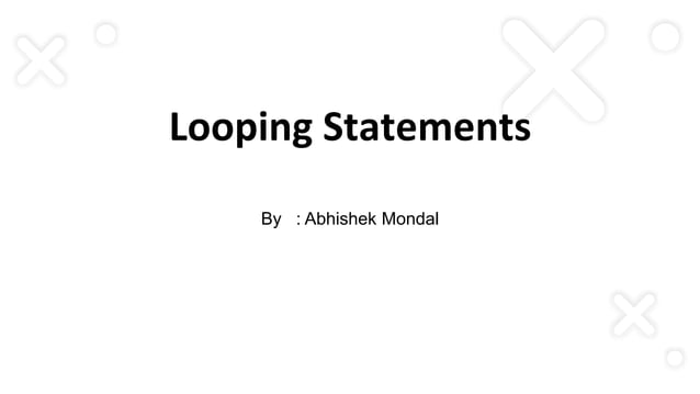 Looping statements | PPT
