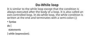 Looping statements c language basics ppt with example | PPTX | Programming Languages | Computing