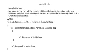 Looping statements c language basics ppt with example | PPTX | Programming Languages | Computing