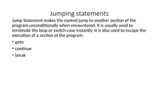Looping statements c language basics ppt with example | PPTX | Programming Languages | Computing