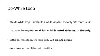 C Programming: Looping Statements in C Pgm | PPTX
