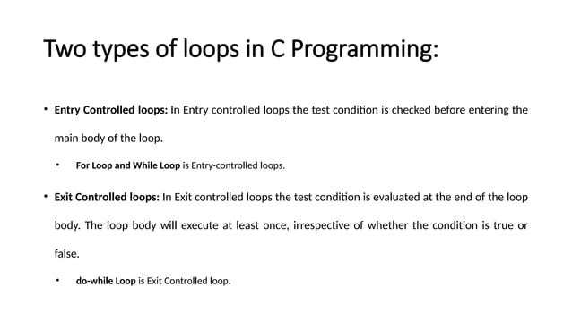C Programming: Looping Statements in C Pgm | PPTX