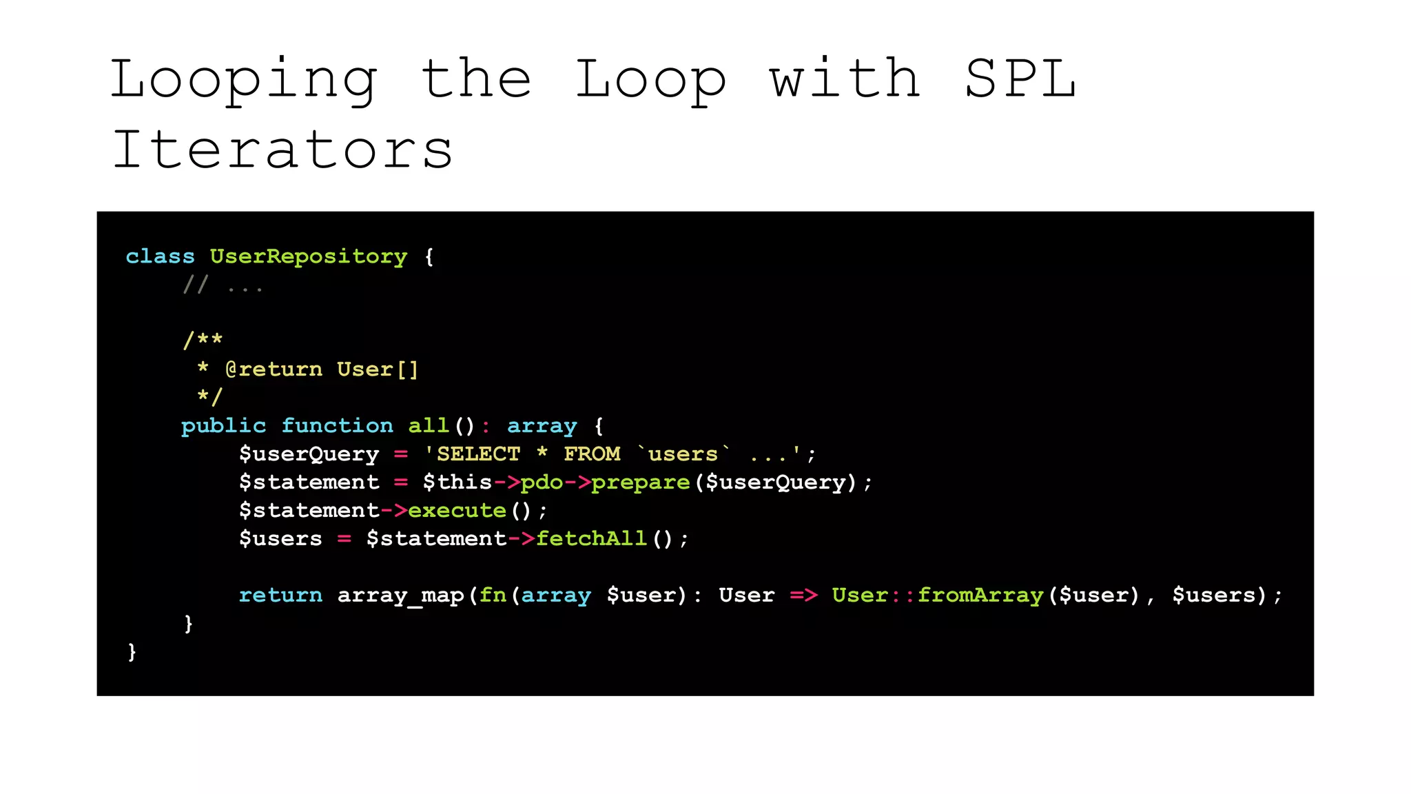 Looping the Loop with SPL Iterators | PPT