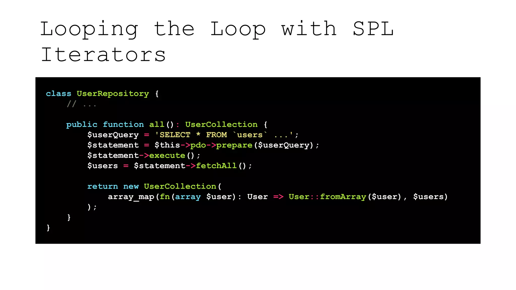 Looping the Loop with SPL Iterators | PPT