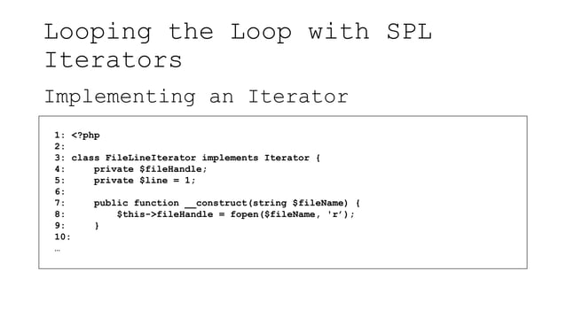 Looping the Loop with SPL Iterators | PPT