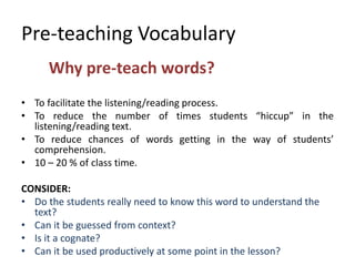 Stages of a Listening Lesson | PPTX