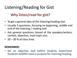 Stages of a Listening Lesson | PPTX