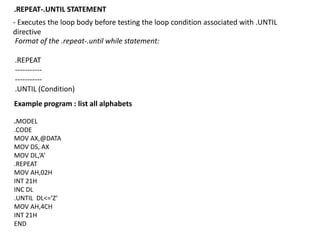 Loop instruction, controlling the flow of progam | PPTX