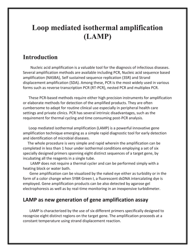 Loop mediated isothermal amplification by dr.pavulraj.s | PDF