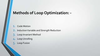 Loop optimization | PPTX