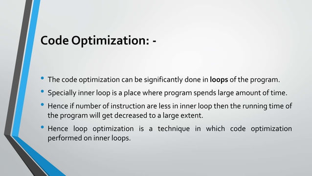 Loop optimization