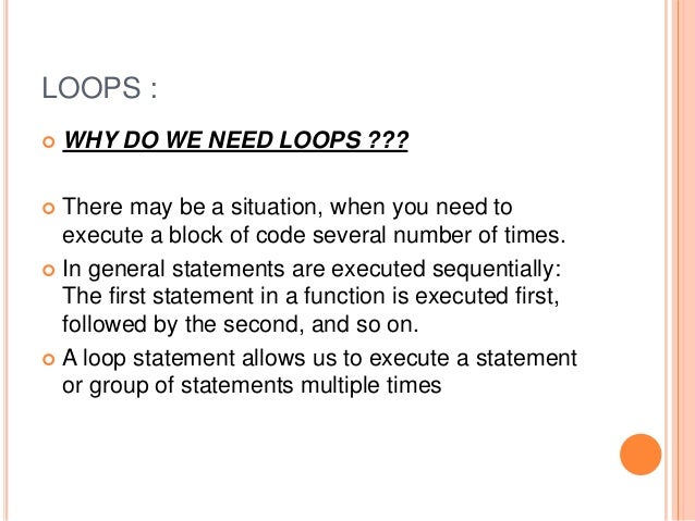 Loops Basics