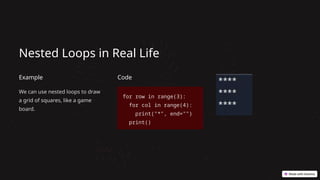 Loops in python including control statements and various test cases | PPT