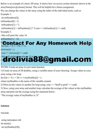 Loops and ArraysObjectivesArrays are a series of elements consi.pdf ...