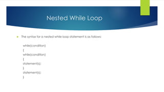 Loops and conditional statements | PDF