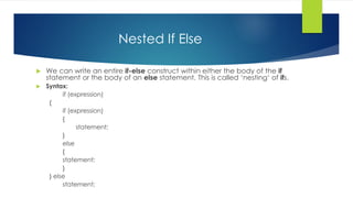 Loops and conditional statements | PDF