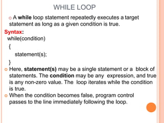Loops in c | PPTX