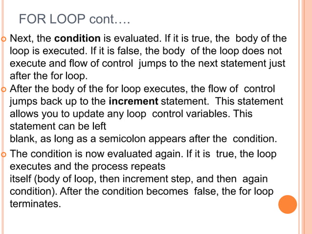 Loops in c | PPTX | Programming Languages | Computing