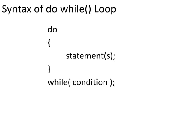 Loops in c ii | PPT