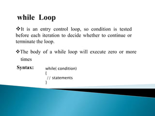 Loops in c programming | PPTX