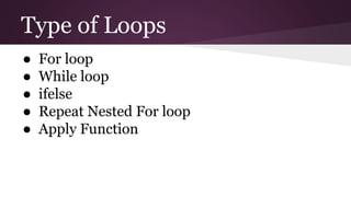 Loops in R | PPT