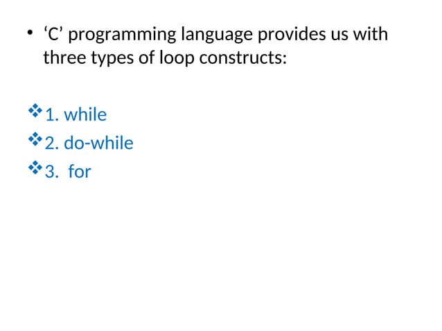 Programs in C based on looping statements | PPT
