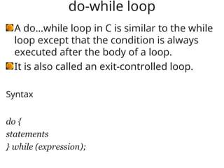 Programs in C based on looping statements | PPT
