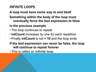 Loop structures chpt_6 | PPT
