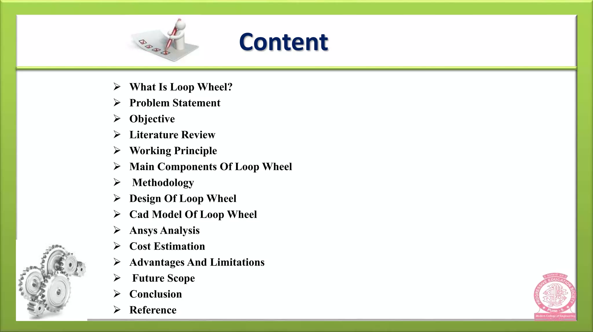 Design, Development & Analysis of Loopwheel Technology | PPTX