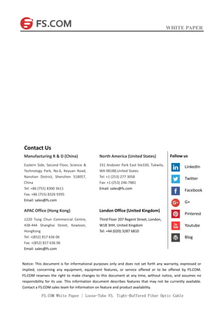Loose tube vs. tight-buffered fiber optic cable | PDF | Physics | Science