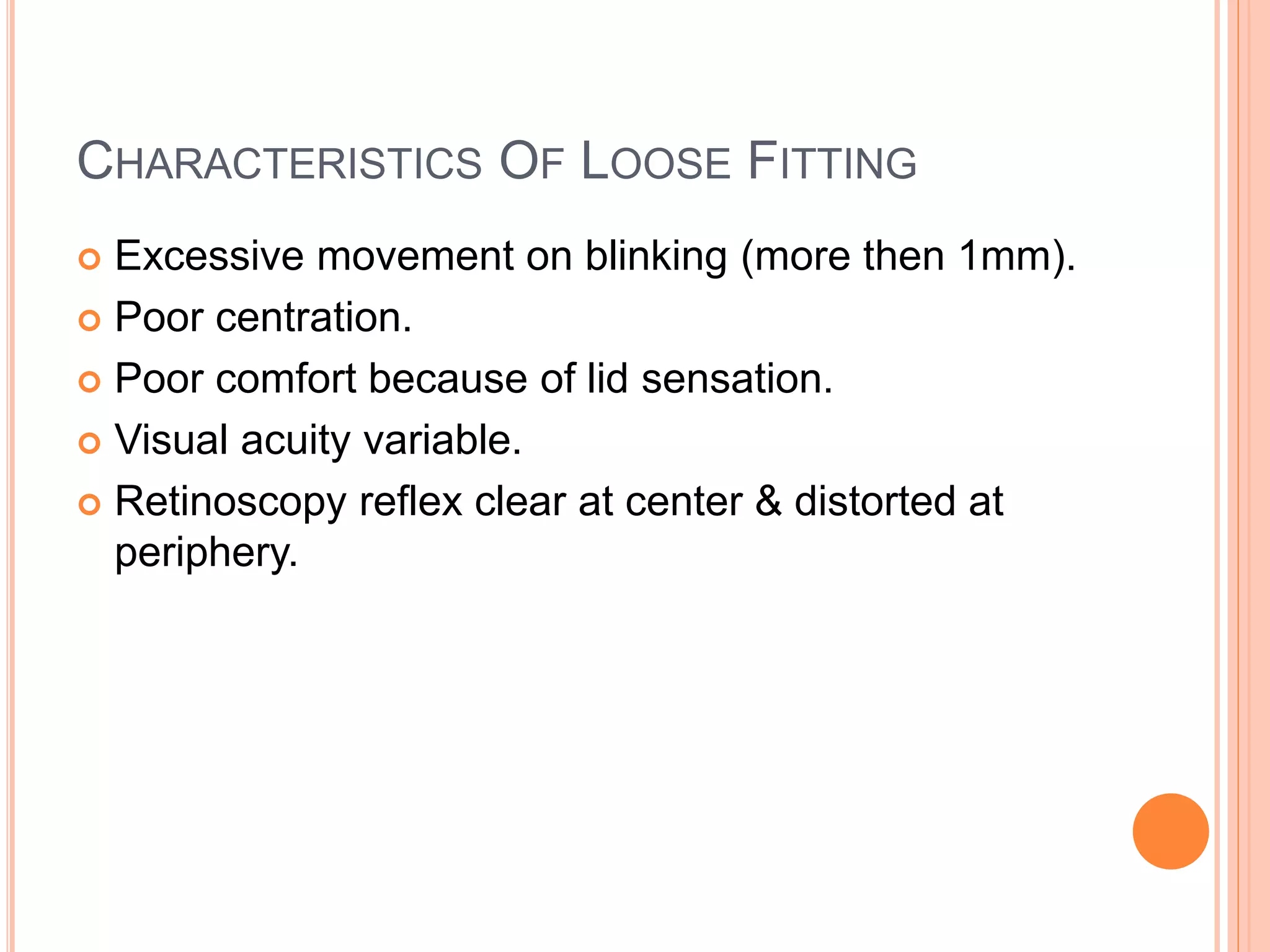 Loose fitting,wetting angle,dk value of co ntact lens | PPT
