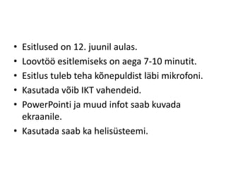 Loovtöö esitlus | PPTX