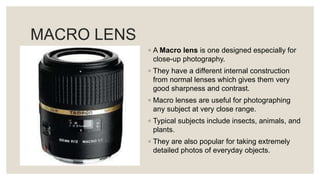 Types of Camera Lens | PPTX